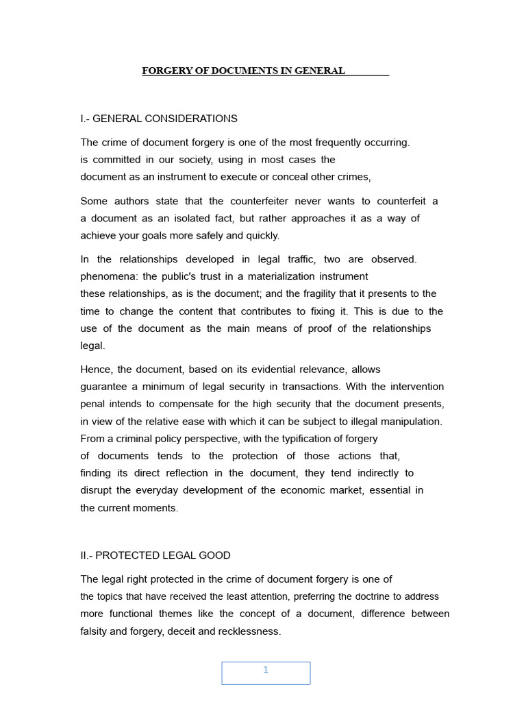 Forgery of Documents in General 1 | PDF | Forgery | Crimes