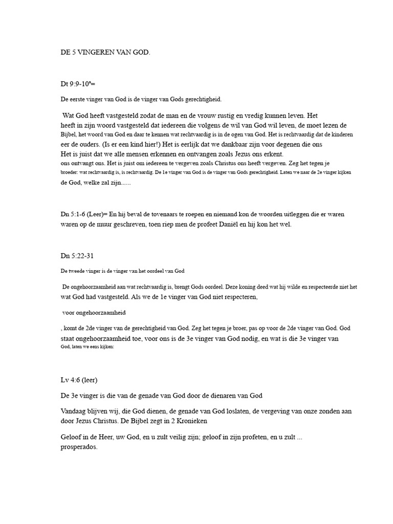 DE Vijf Vingers Van God | PDF