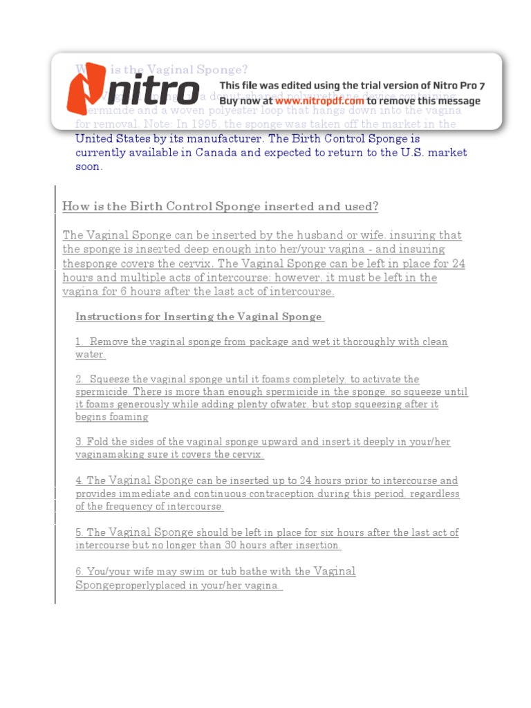 What Is The Vaginal Sponge? | PDF | Condom | Birth Control