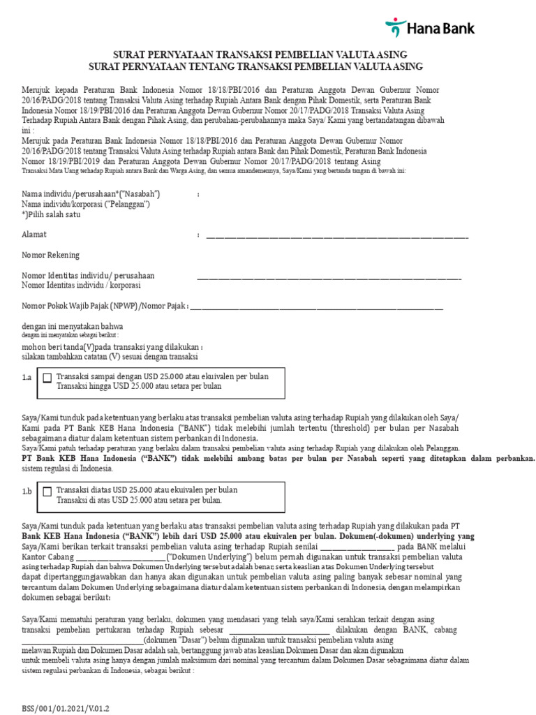 Letter of Statement For Foreign Currency Purchase Transaction | PDF
