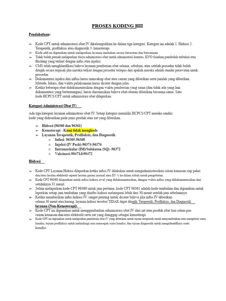 Panduan Proses Koding HII | PDF