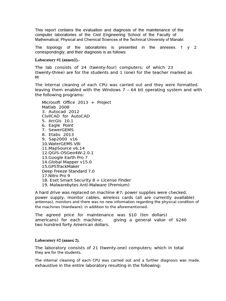 Computer Laboratory Report | PDF | Computer Hardware | Computing