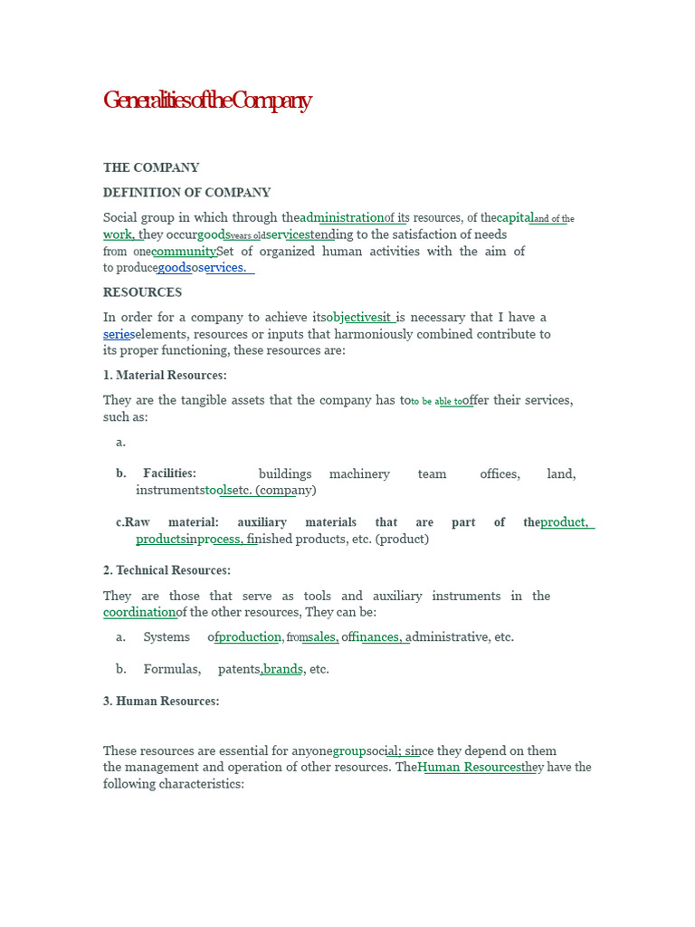 Generalities of The Company | PDF | Human Resources | Interest