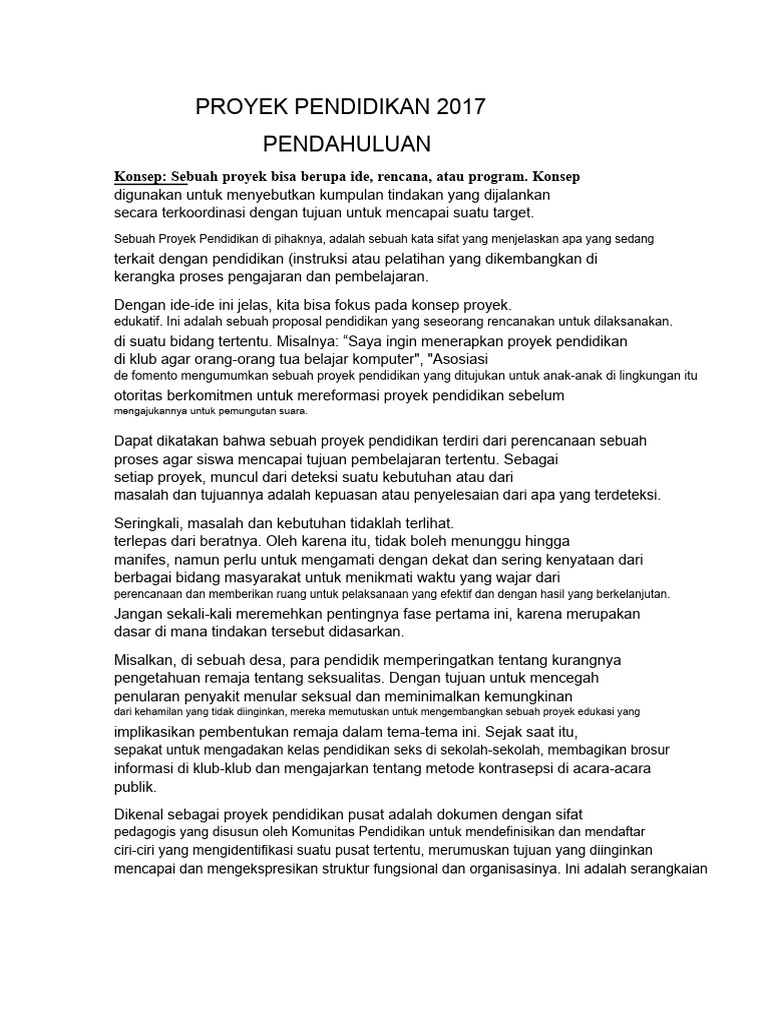 PENGANTAR PROYEK PENDIDIKAN | PDF