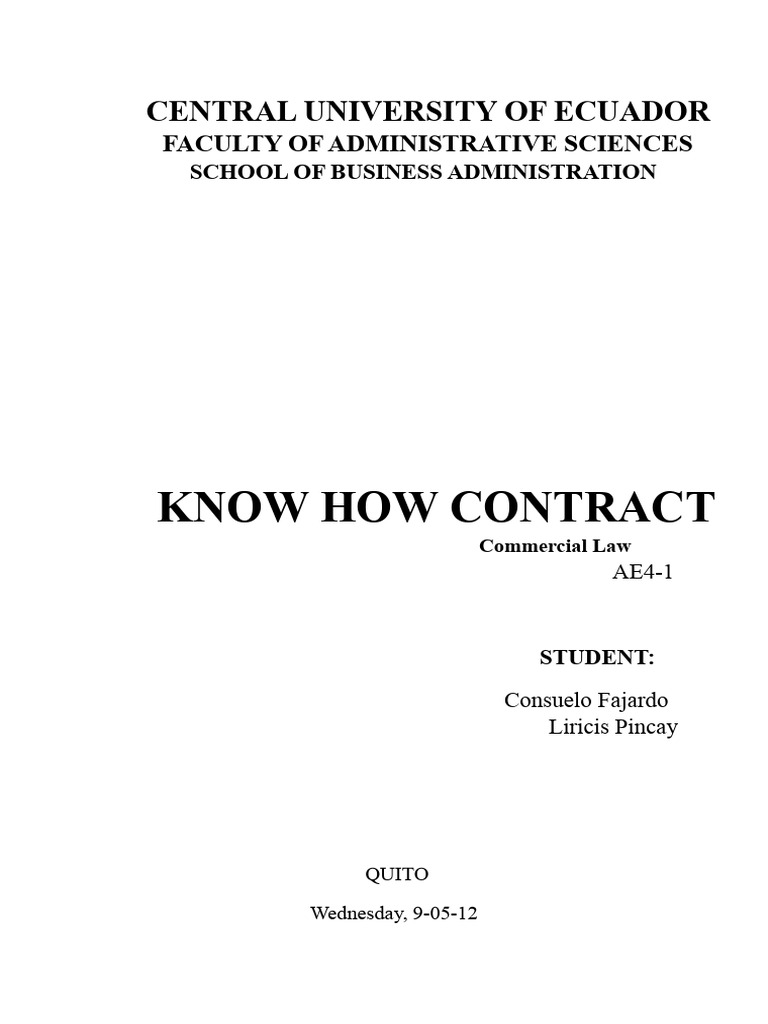 Understanding Know-How Contracts | PDF | License | Procedural Knowledge