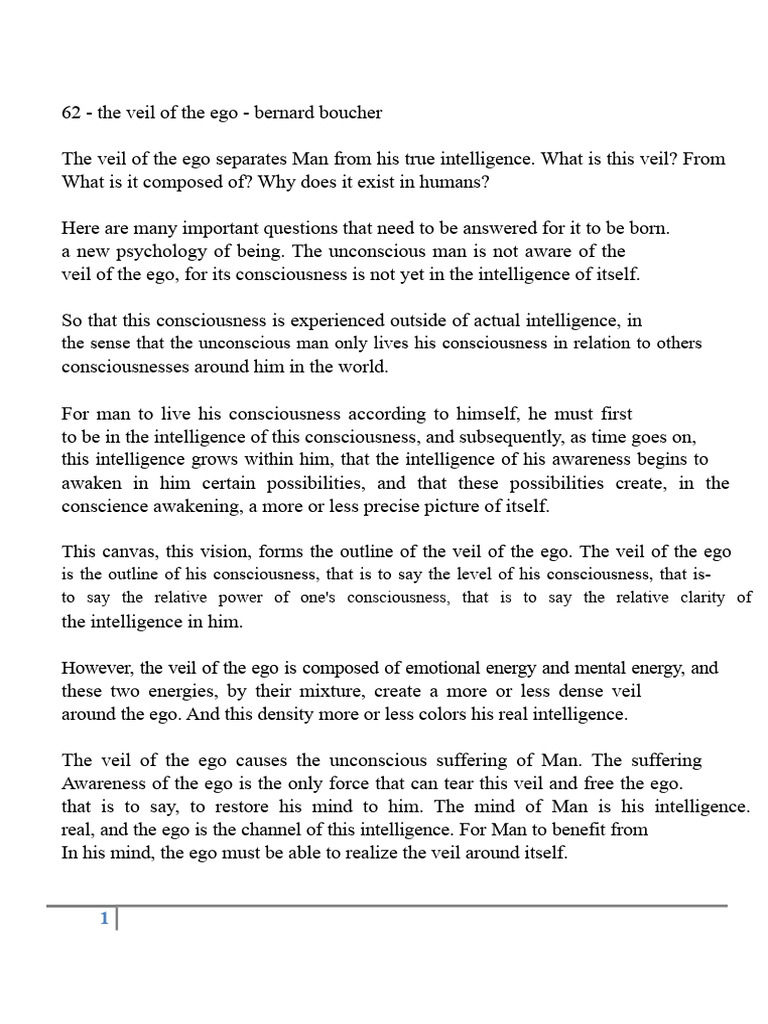 Understanding the Ego's Veil | PDF | Consciousness | Unconscious Mind