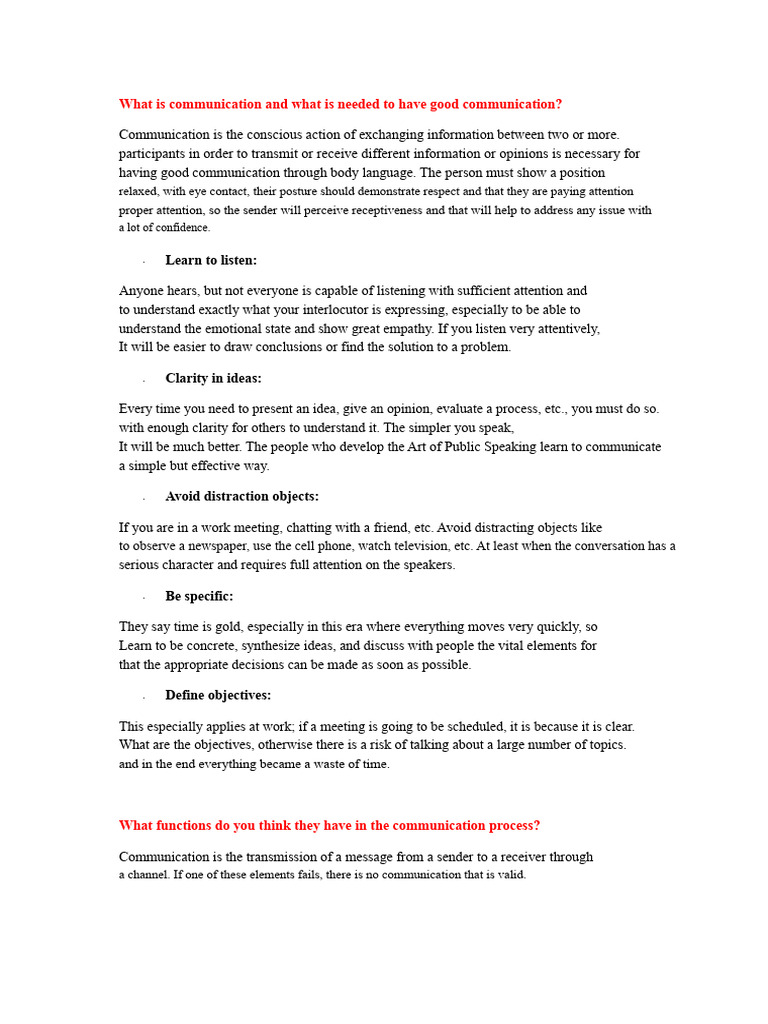 What Is Communication and What Is Needed To Have Good Communication ...
