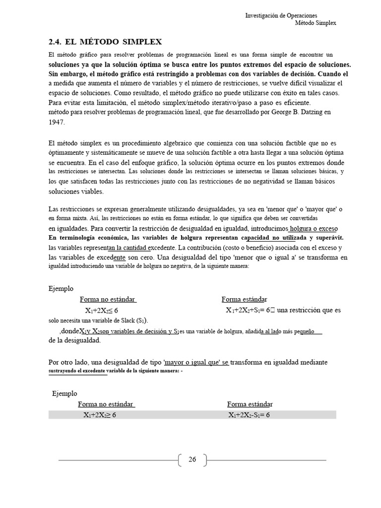 Capítulo 2-3 El Método Simplex | PDF | Programación lineal | Ciencias de la Computación