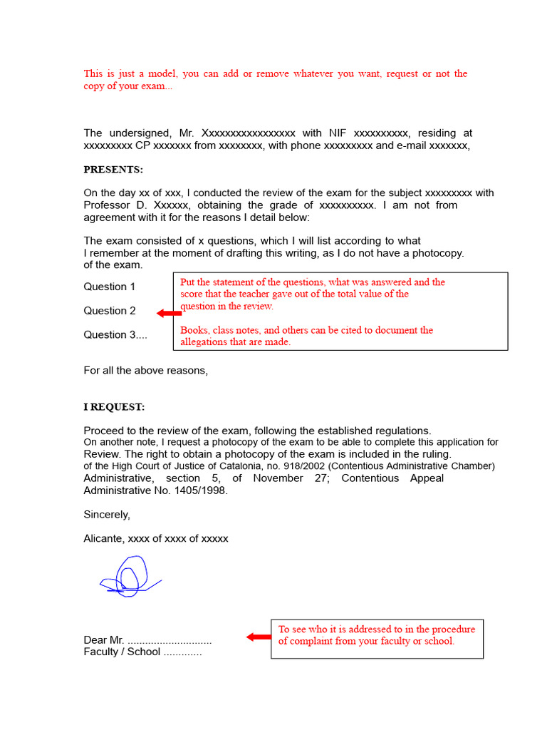 Exam Review Request Submission | PDF