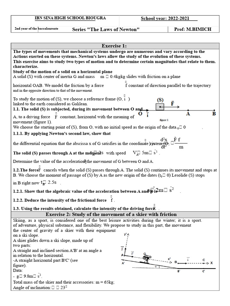 Series 10 "The Laws of Newton 2022" | PDF | Force | Newton's Laws Of Motion