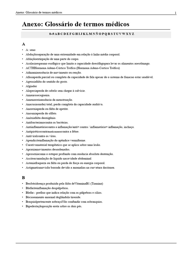 Glossário de Termos Médicos Essenciais | PDF | Fígado | Bile