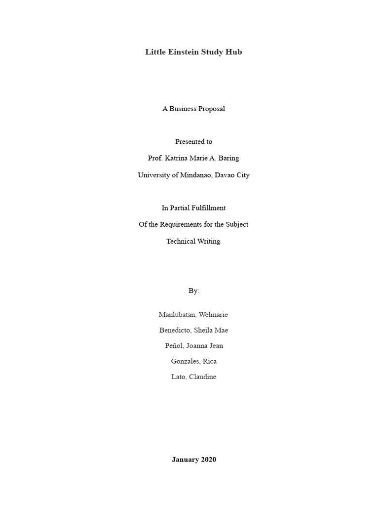 Little Einstein Study Hub Business Plan | PDF | Expense | Fixed Asset
