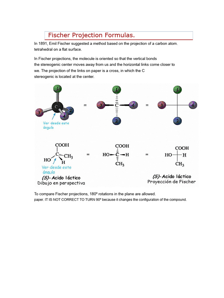 Fischer Projection Method Explained | PDF