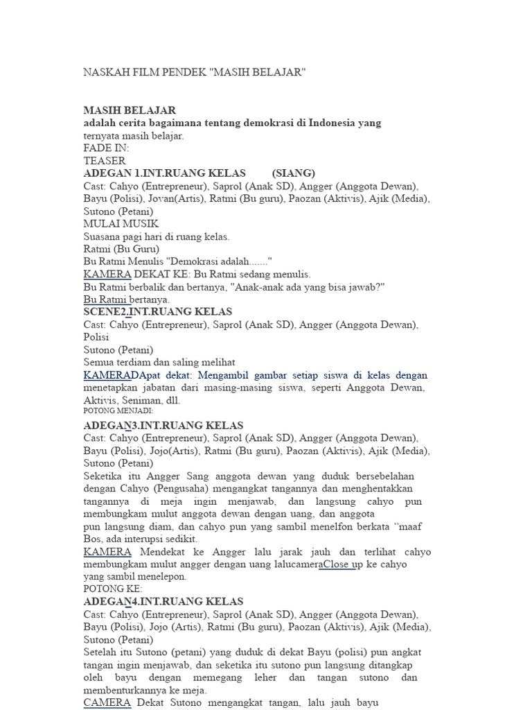 Contoh Naskah Film Pendek | PDF