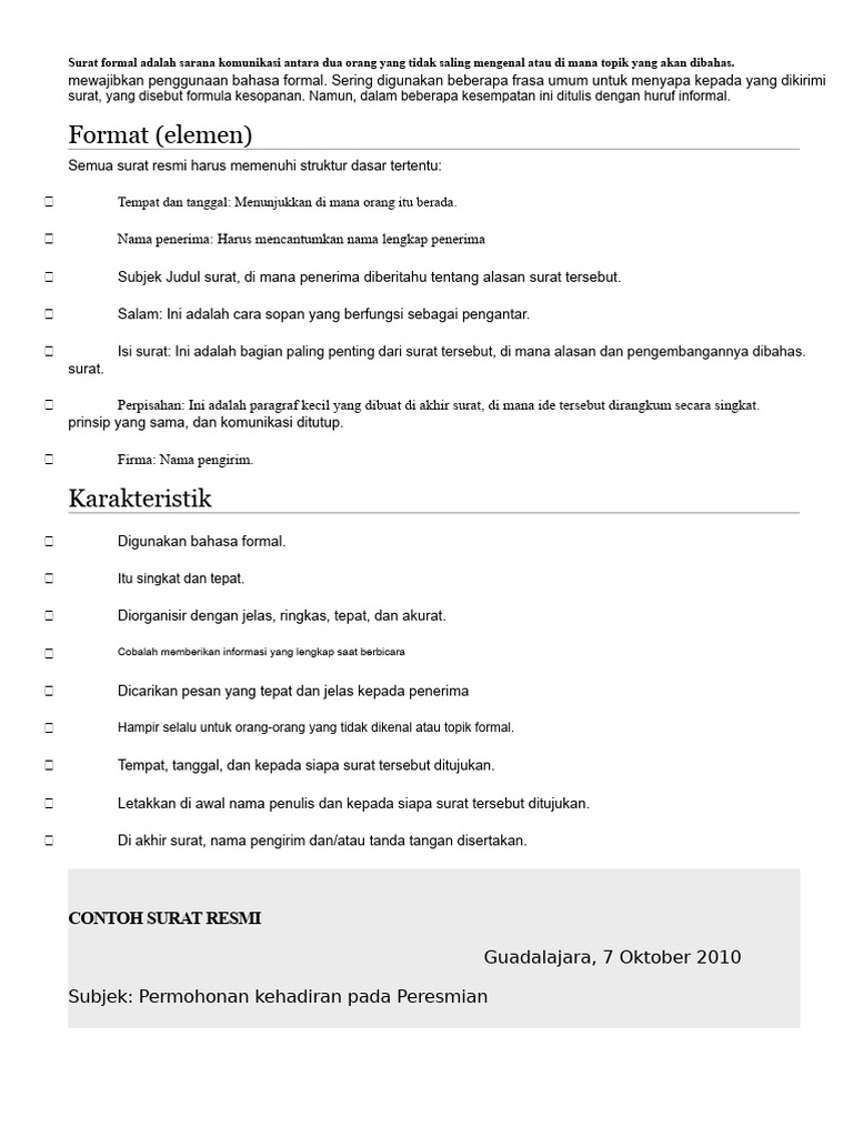 Surat Formal Dan Informal | PDF