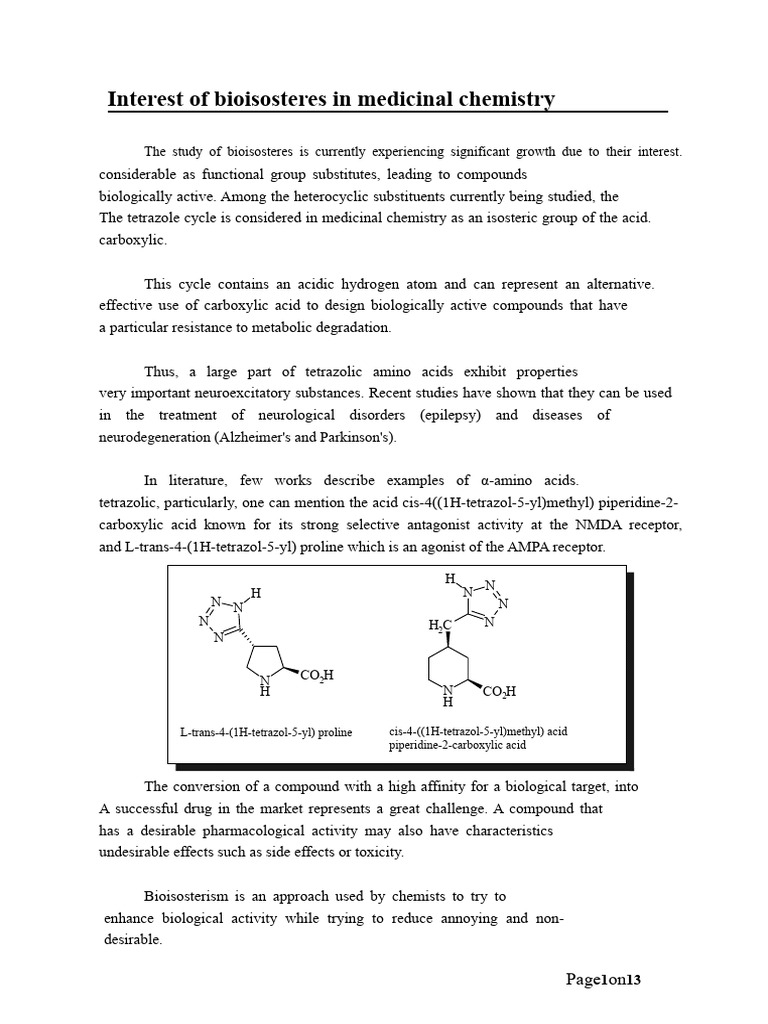 Chapter 1_Bioisosteres | PDF | Carboxylic Acid | Acid