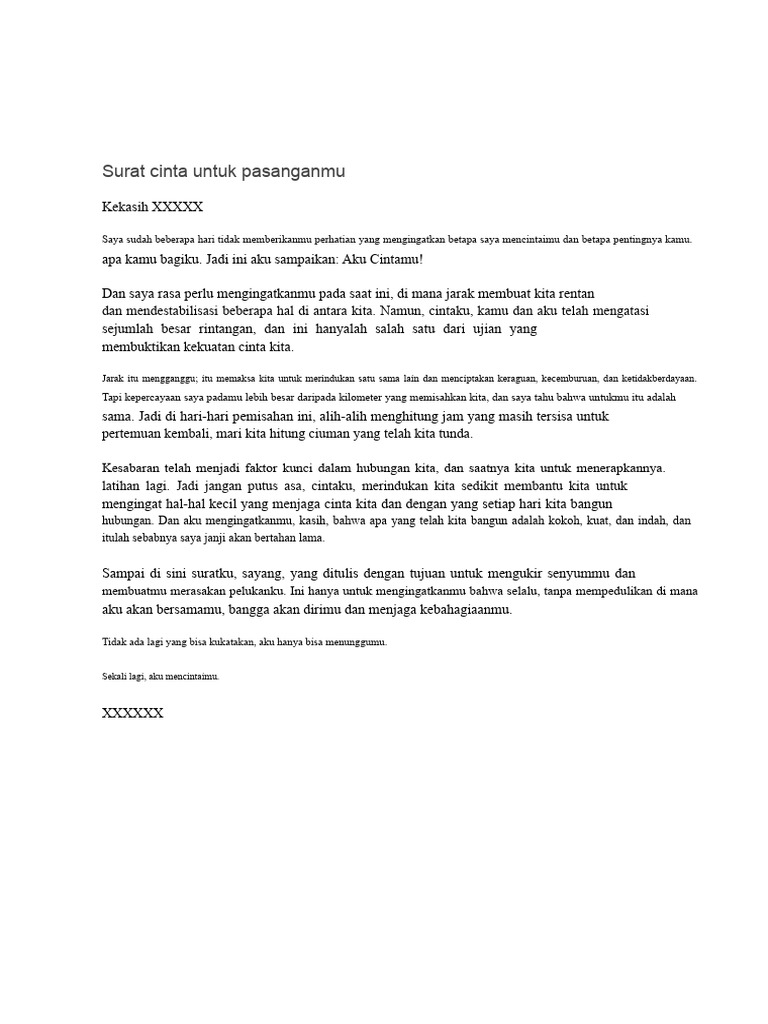 Contoh-Surat Cinta Untuk Pasanganmu | PDF