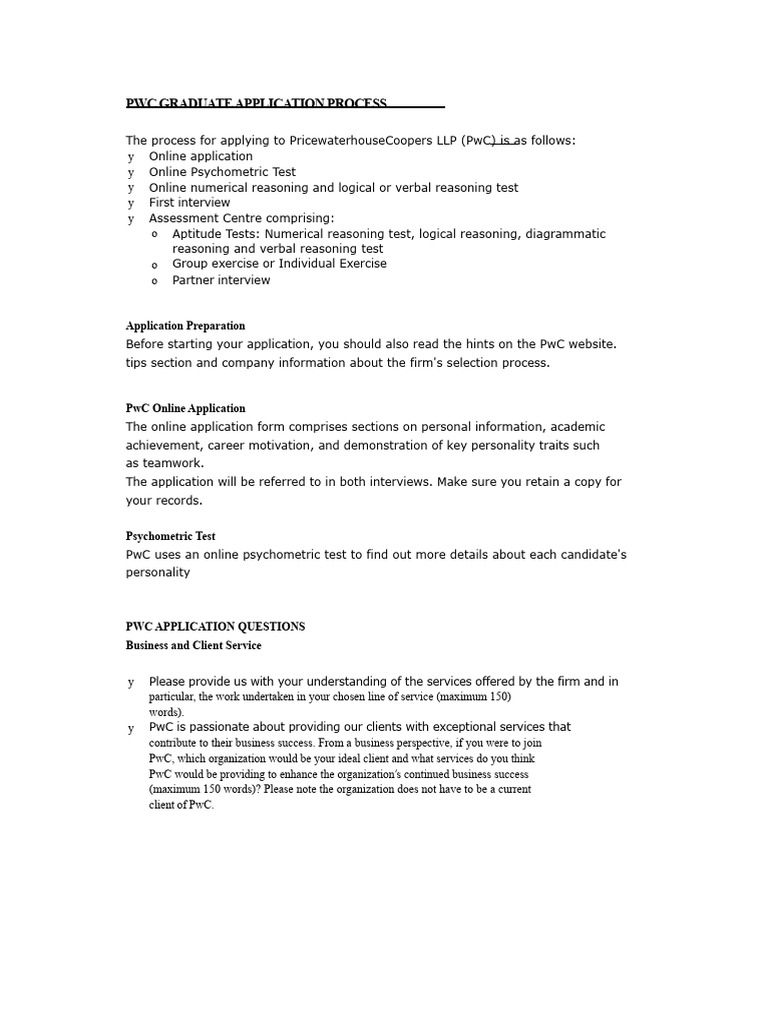 PwC Graduate Application Guide | PDF | Knowledge | Leadership