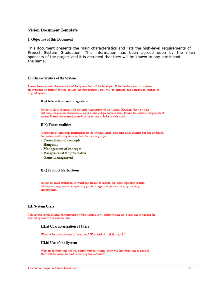 Vision Document - How to do it.doc | PDF