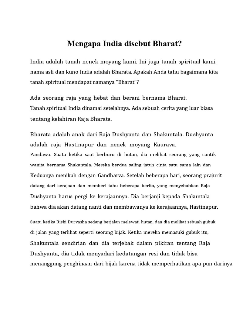 Kisah Raja Bharat | PDF