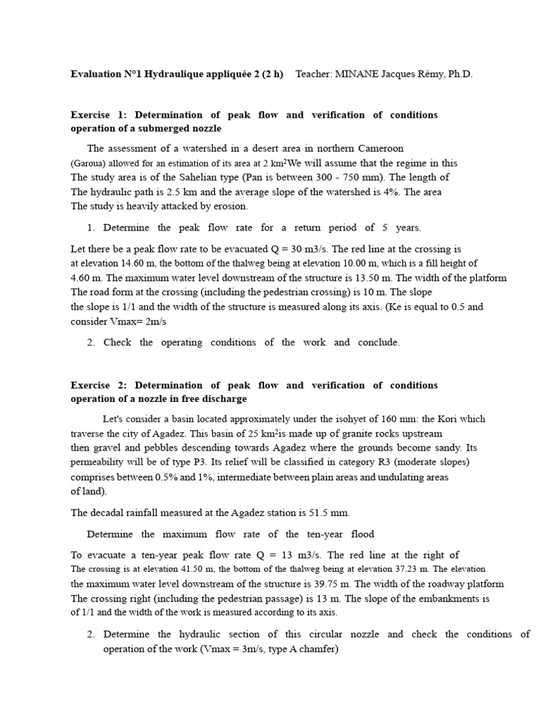 Hydraulics Assessment in Desert Watersheds | PDF | Discharge (Hydrology ...