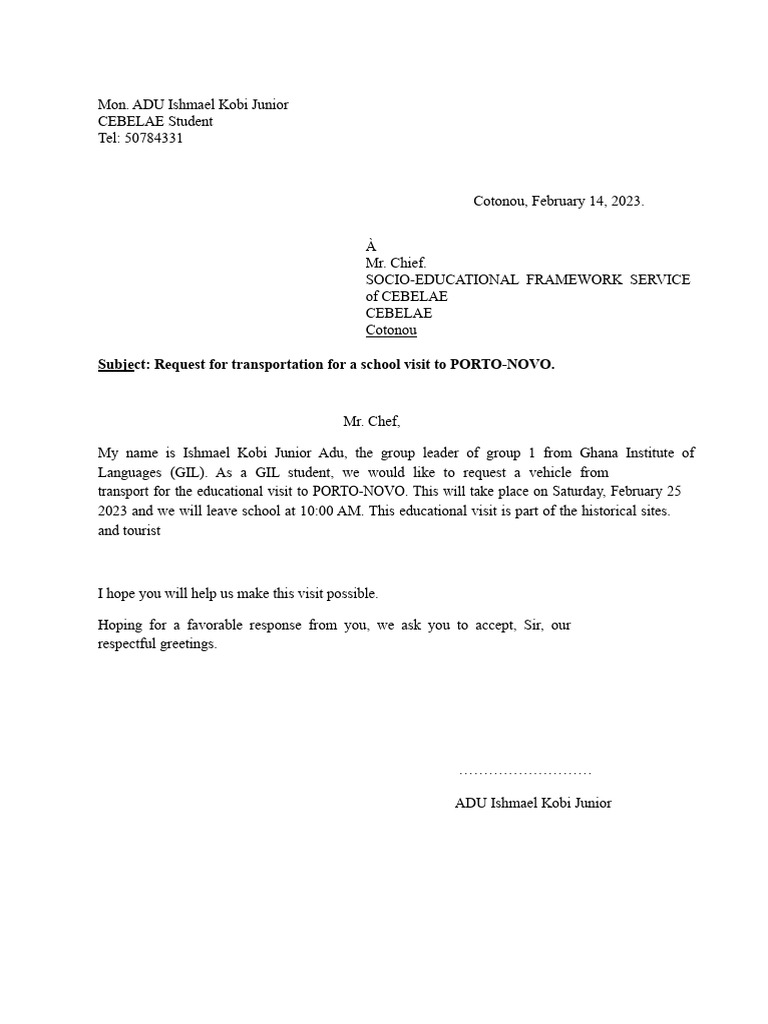 Transport Vehicle Request | PDF