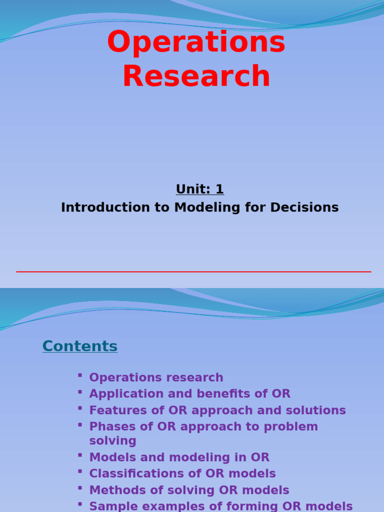 1 - Introduction To Modeling For Decisions | PDF | Mathematical ...