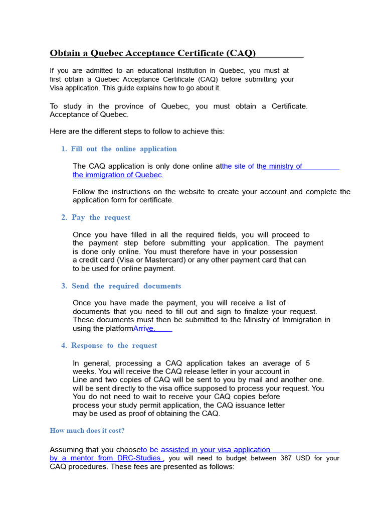 Certificate of Acceptance of Quebec | PDF | Visa Inc. | Payments