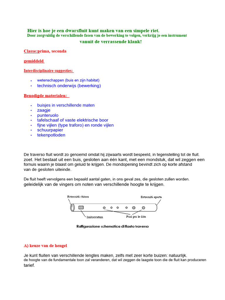 Hoe Een Dwarsfluit Te Maken | PDF