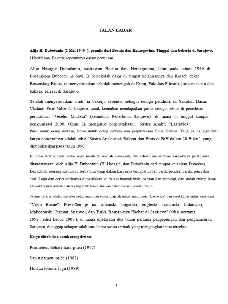 Biografi Alija H. Dubočanin dan Karyanya | PDF