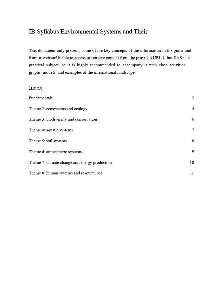 IB Environmental Systems Syllabus Overview | PDF | Air Pollution | Soil