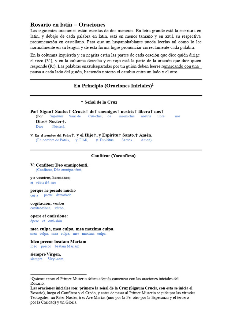 Frases en Latín (Texto y Pronunciación) | PDF | Oración Cristiana | Oración