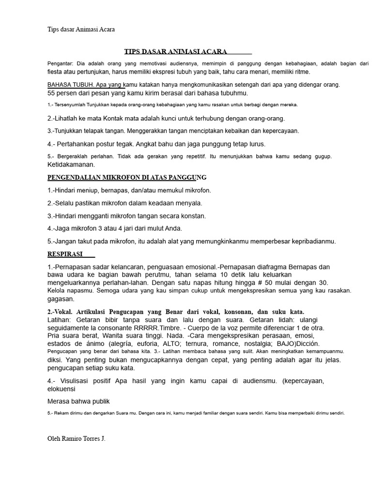 Tips Dasar Animasi Acara | PDF