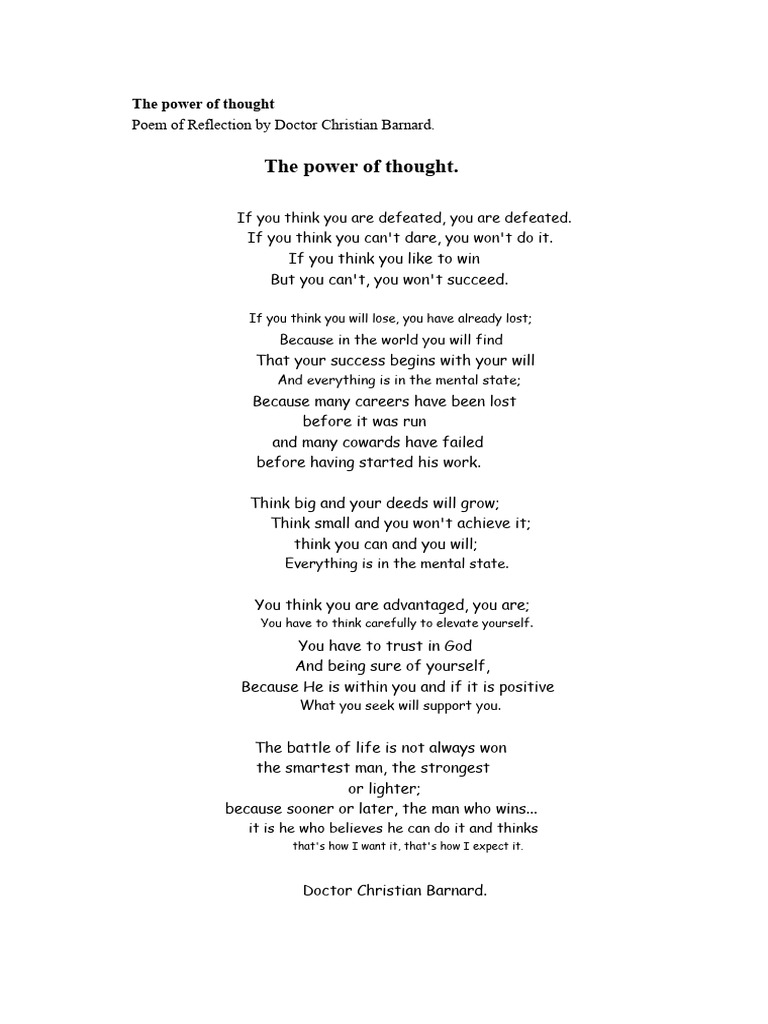 Power of Thought by Christian Barnard | PDF
