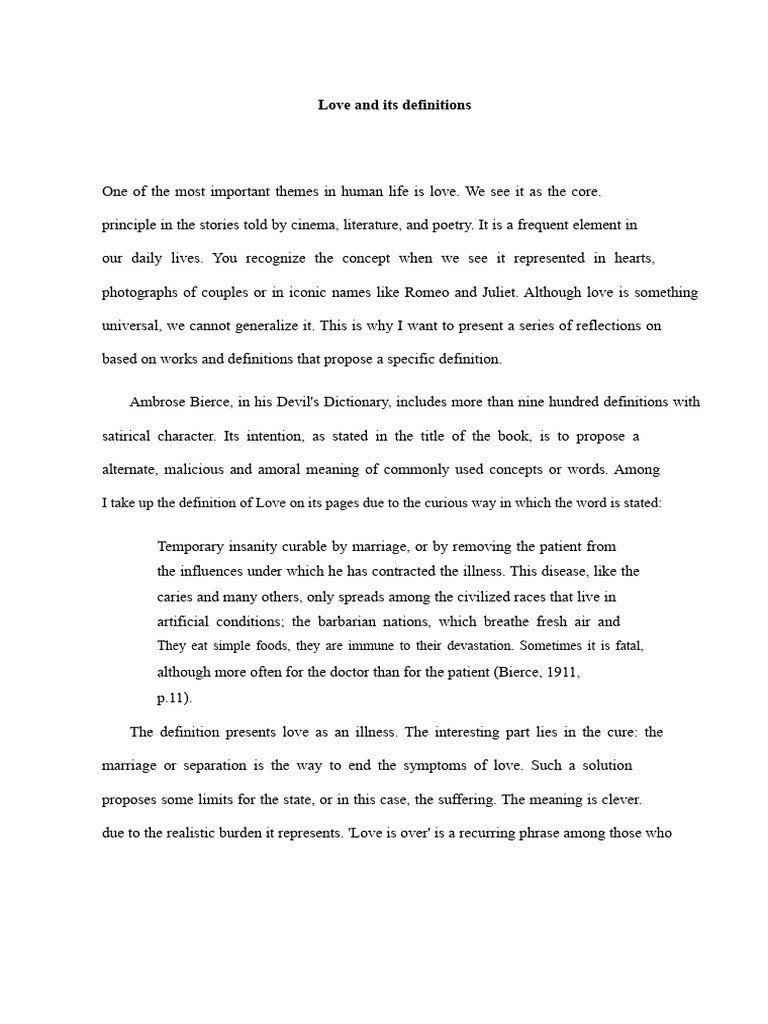 Love Essay 3 Pages 5 Sources | PDF | Love | Feeling