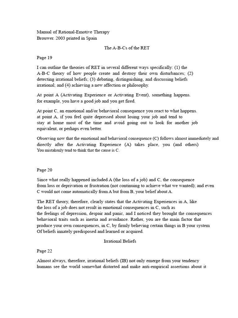 Understanding Rational-Emotive Therapy | PDF | Rational Emotive ...