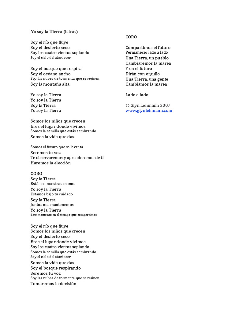 Yo Soy la Tierra: Letra y Mensaje | PDF