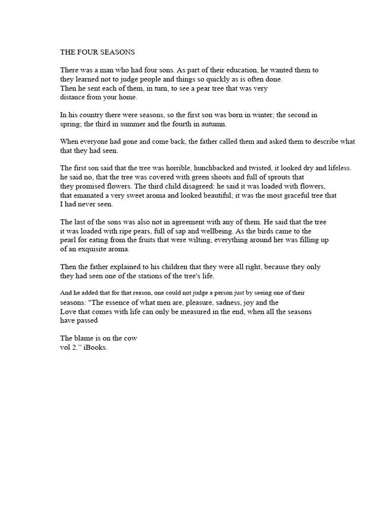 Life Lessons from the Four Seasons | PDF