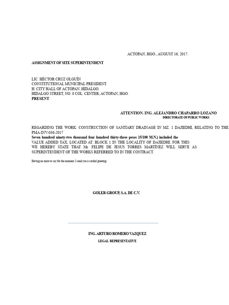 Assignment of Superintendent | PDF