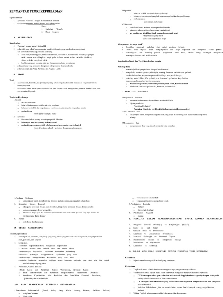 Pengulas Teori Kepribadian | PDF