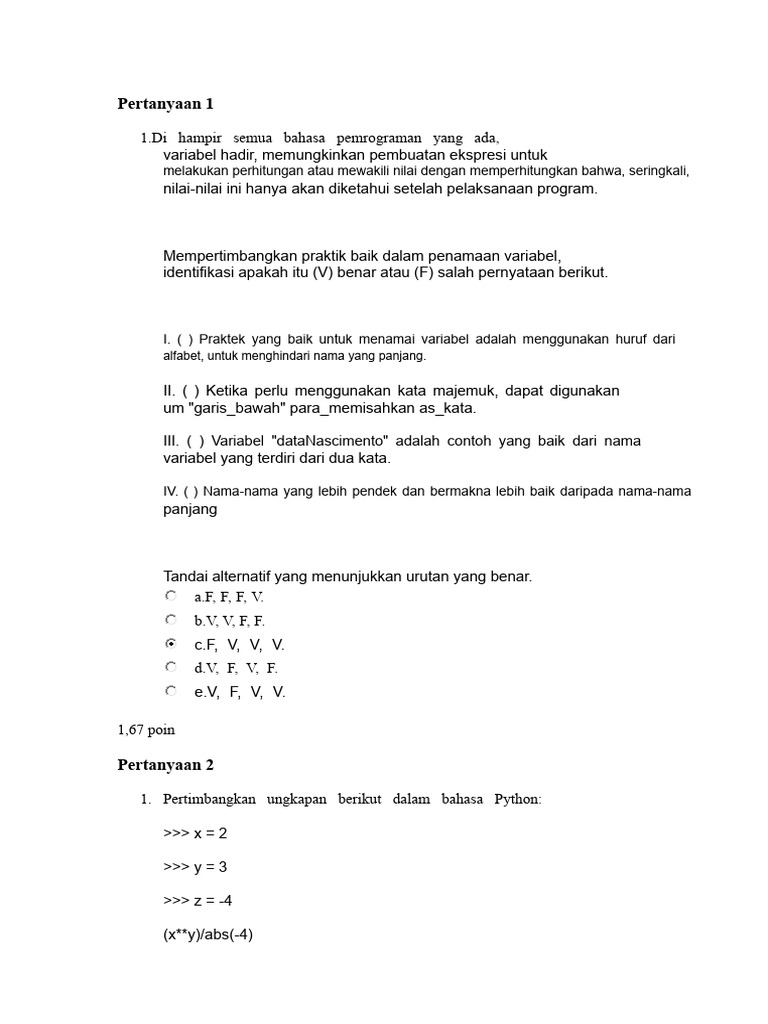 Praktik Baik Penamaan Variabel Python | PDF