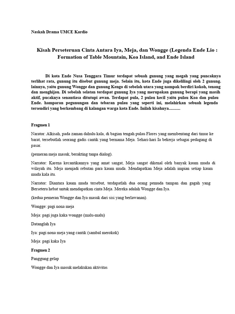 Drama Cinta dan Perseteruan di Ende | PDF