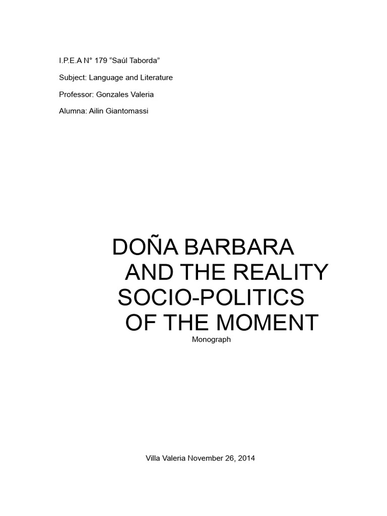 Monograph Doña Barbara | PDF