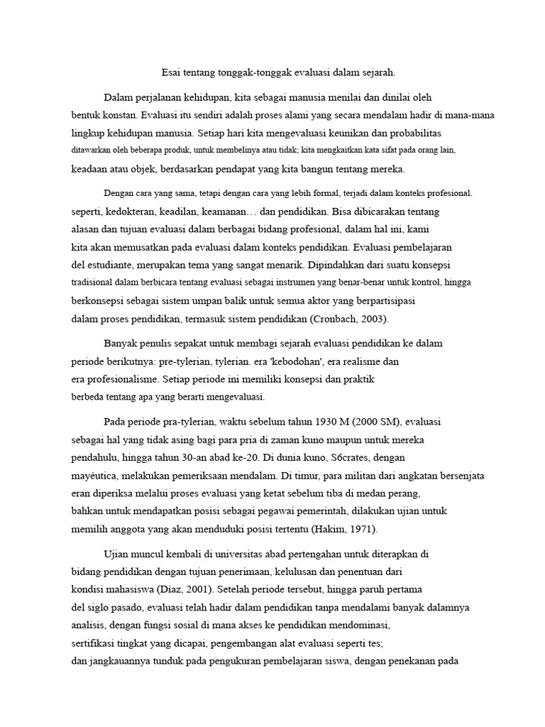 Tonggak Evaluasi Dalam Sejarah | PDF
