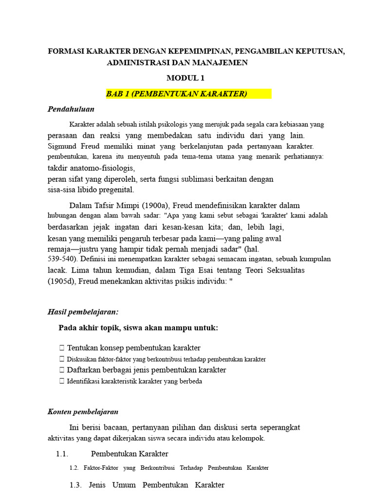 Pembentukan Karakter dan Faktor-Faktornya | PDF