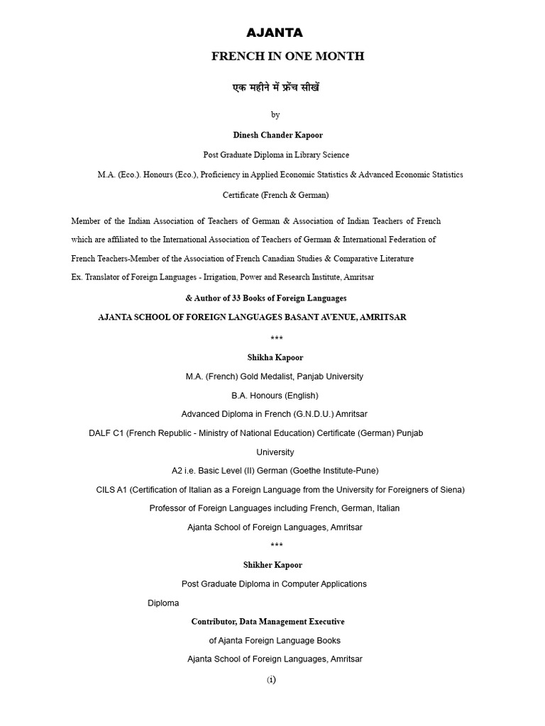 Ajanta French in One Month-1 PDF | PDF