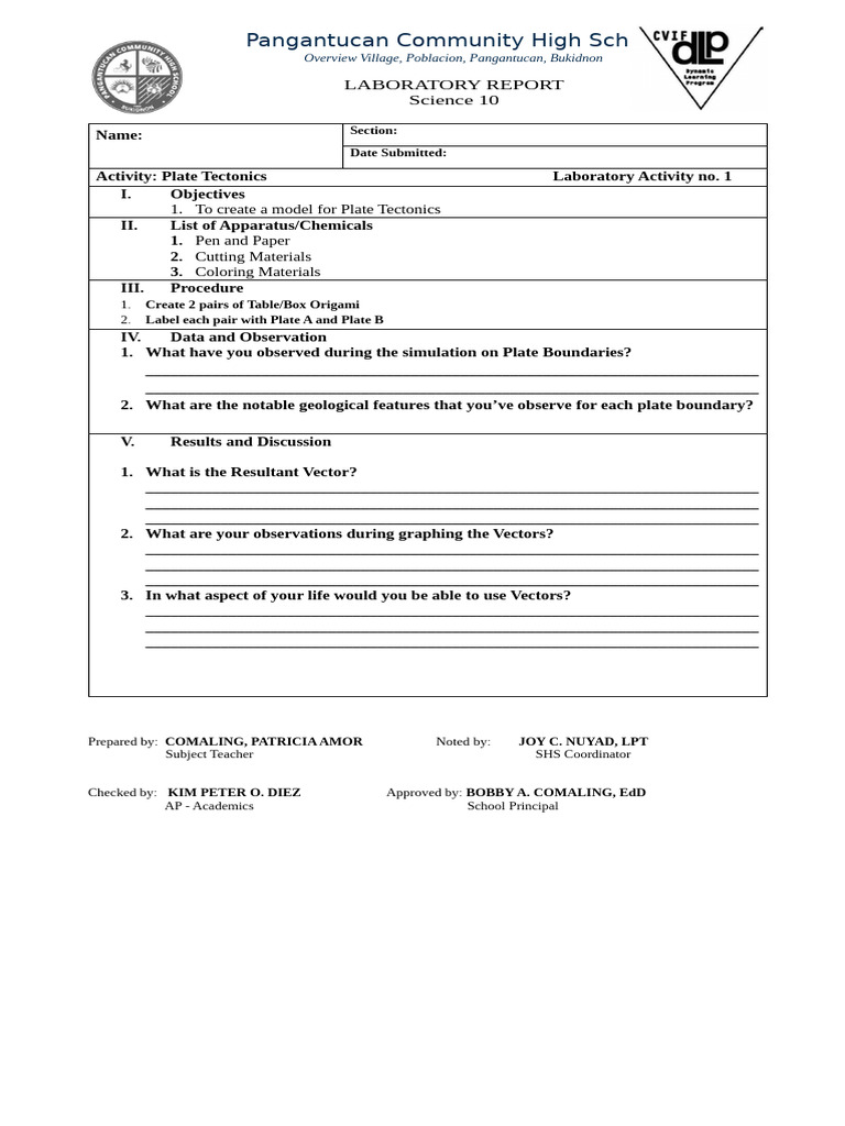 Plate Tectonics Lab Report | PDF