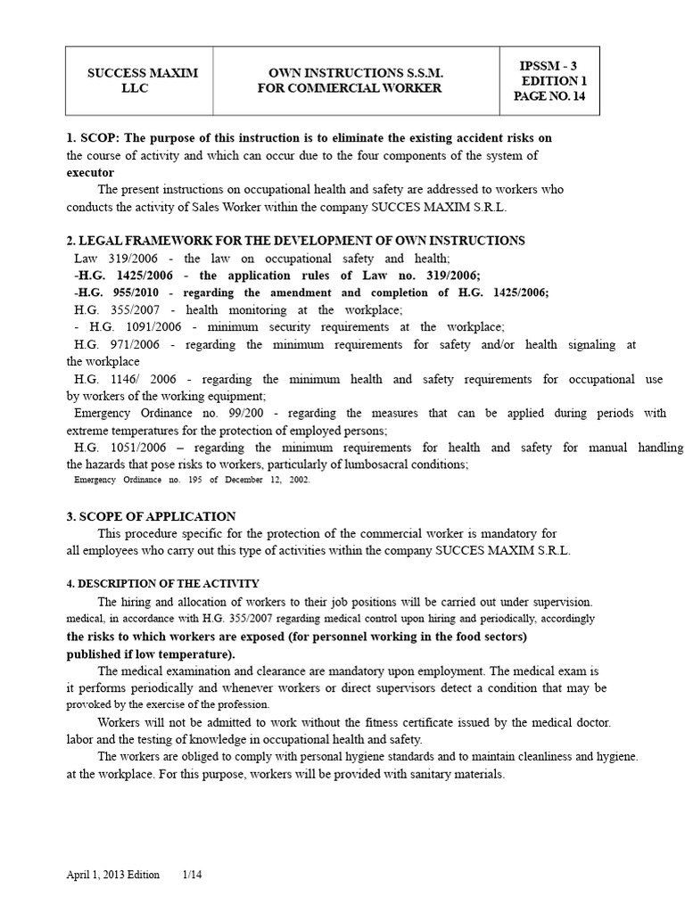 Ip SSM Commercial Operator - Florist | PDF | Traffic | Occupational ...