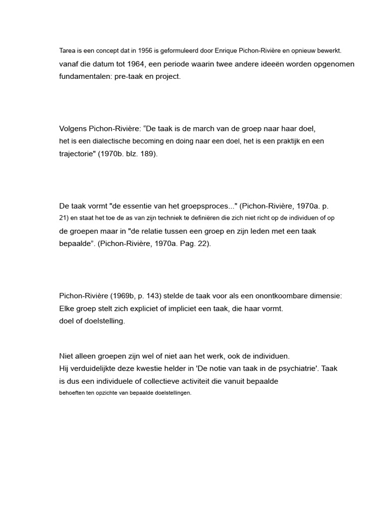 Taak Is Een Concept Geformuleerd Door Enrique Pichon | PDF