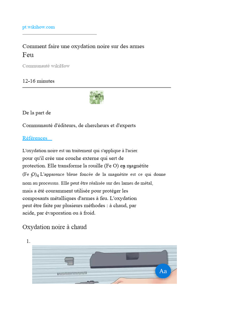 Guide de l'oxydation noire des armes | PDF | Acide | Rouille (oxyde)